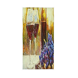 Red Wine and Grape Cotton Fingertip Towels 30 x 15 Inches Absorbent and Soft Terry Towel for Bathroom Powder Room Guest and Housewarming Gift