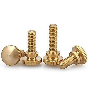 HSCRSTAR M6x16mm 2pcs Brass Thumb Screws High Head Knurled Screw Bolts