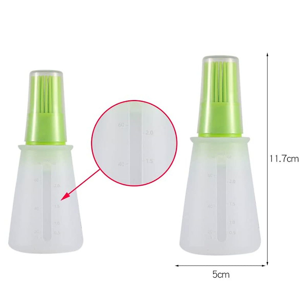 HLLMX 2 PCS Silicone Oil bottle brush Portable Oil Bottle Barbecue Brush Silicone Cooking Grill Barbecue Baking Pastry Oil,Honey,Sauce Bottle Brush Silicone Kitchen bbq Cooking Tool