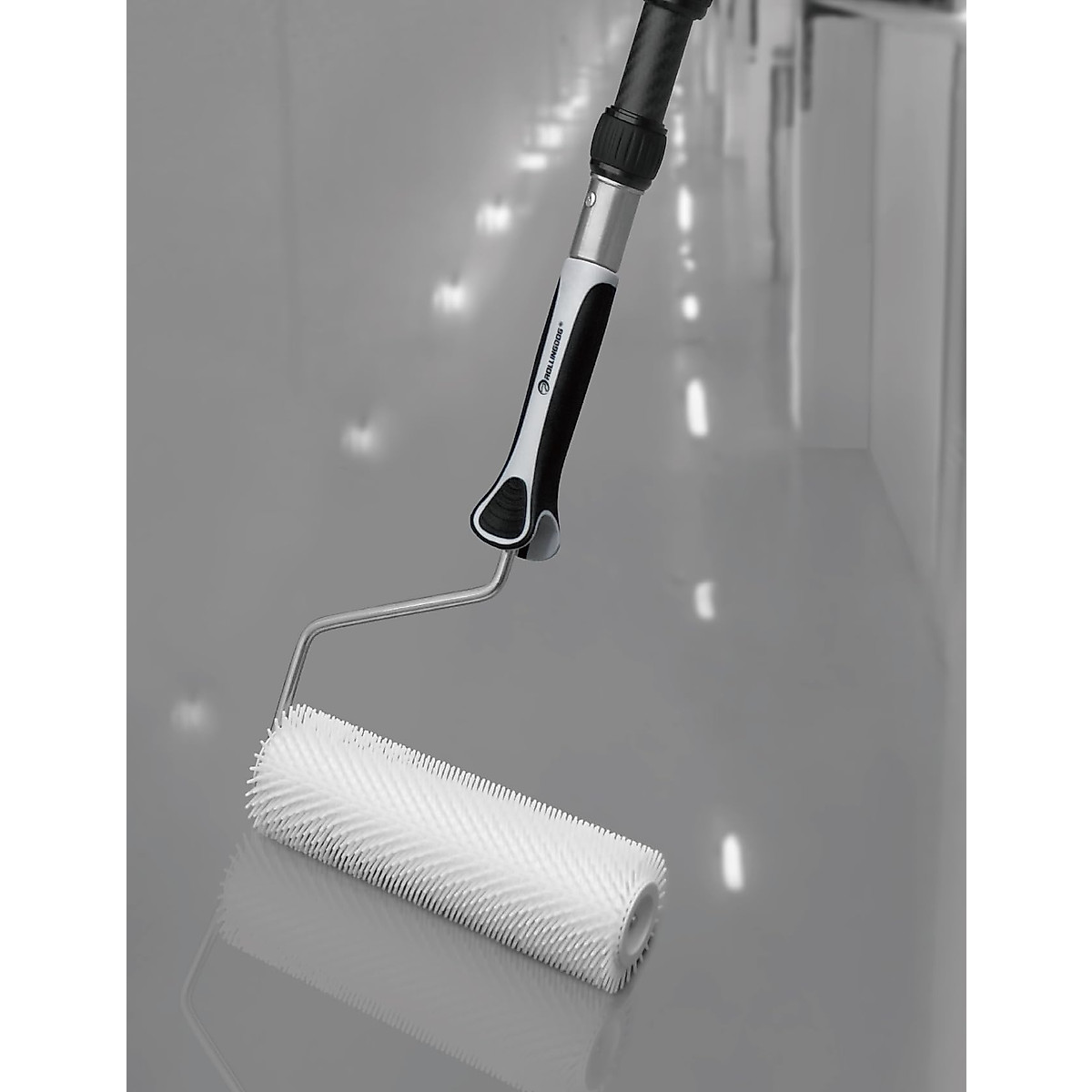 ROLLINGDOG Spike Roller-Epoxy Floor Spiked Roller for Self Leveling Concrete,Spiked Screeding Compound Roller for Cement Concrete Paint(230mm)