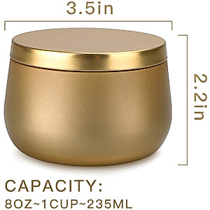 SONVIIBOX 8oz Gold Candle Tins for Making Candles 24 Pack - Candle Jars 8 oz Tin Bulk Candle Jars with Lids for Candle Making (Gold)