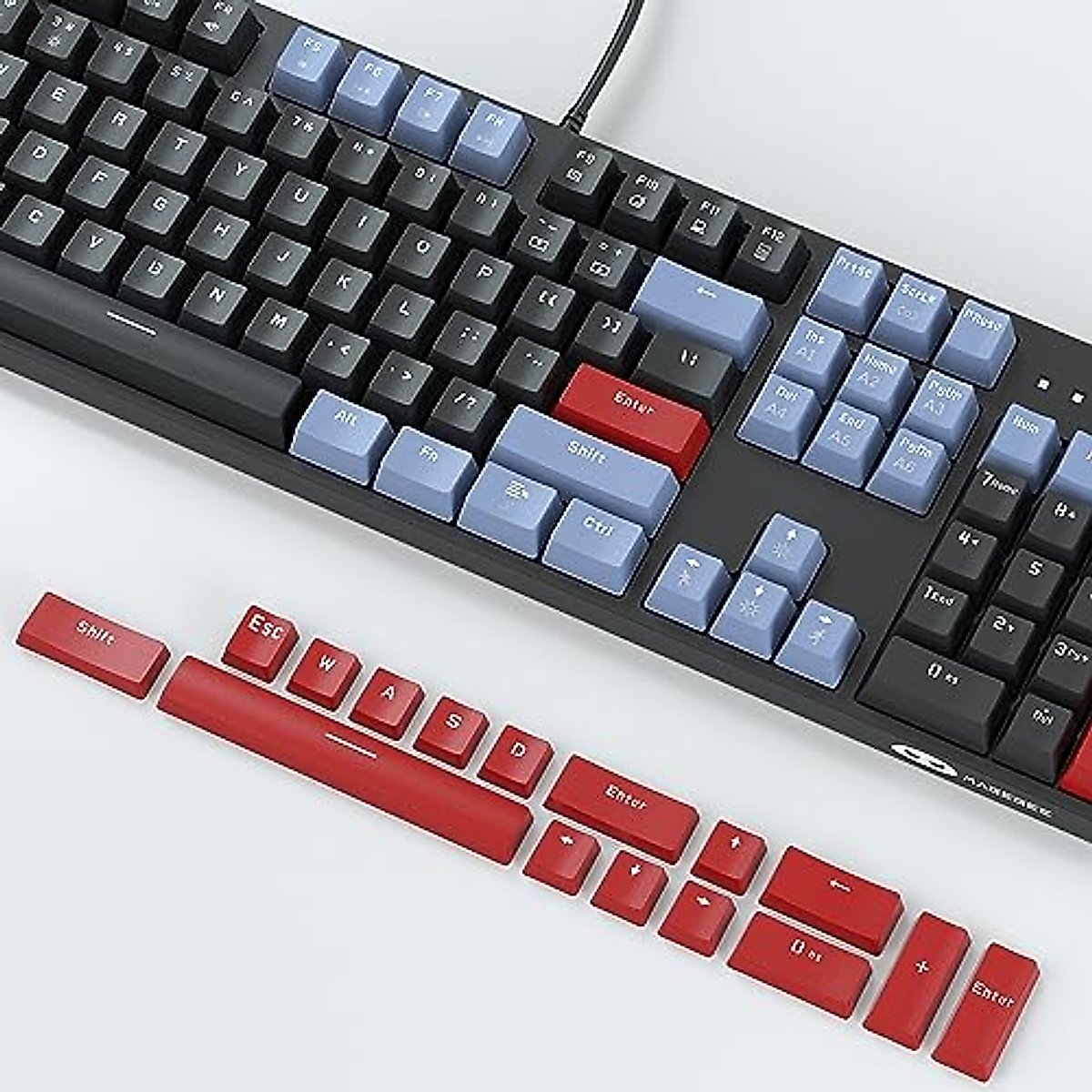 MageGee Mechanical Gaming Keyboard MK-Armor LED Blue Backlit and Wired USB 104 Keys Keyboard with Brown Switches, for Windows PC Laptop Game(Blue&Black)…