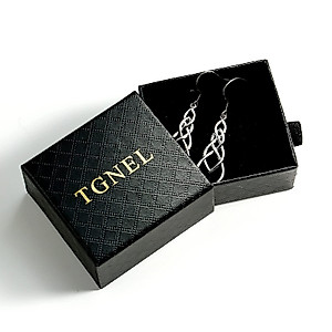 Pure Titanium Earring Hook For Sensitive Ear Fashion Jewelry Copper Celtic Good Luck Knot Drop Earrings For Women(Long Celtic Knot)