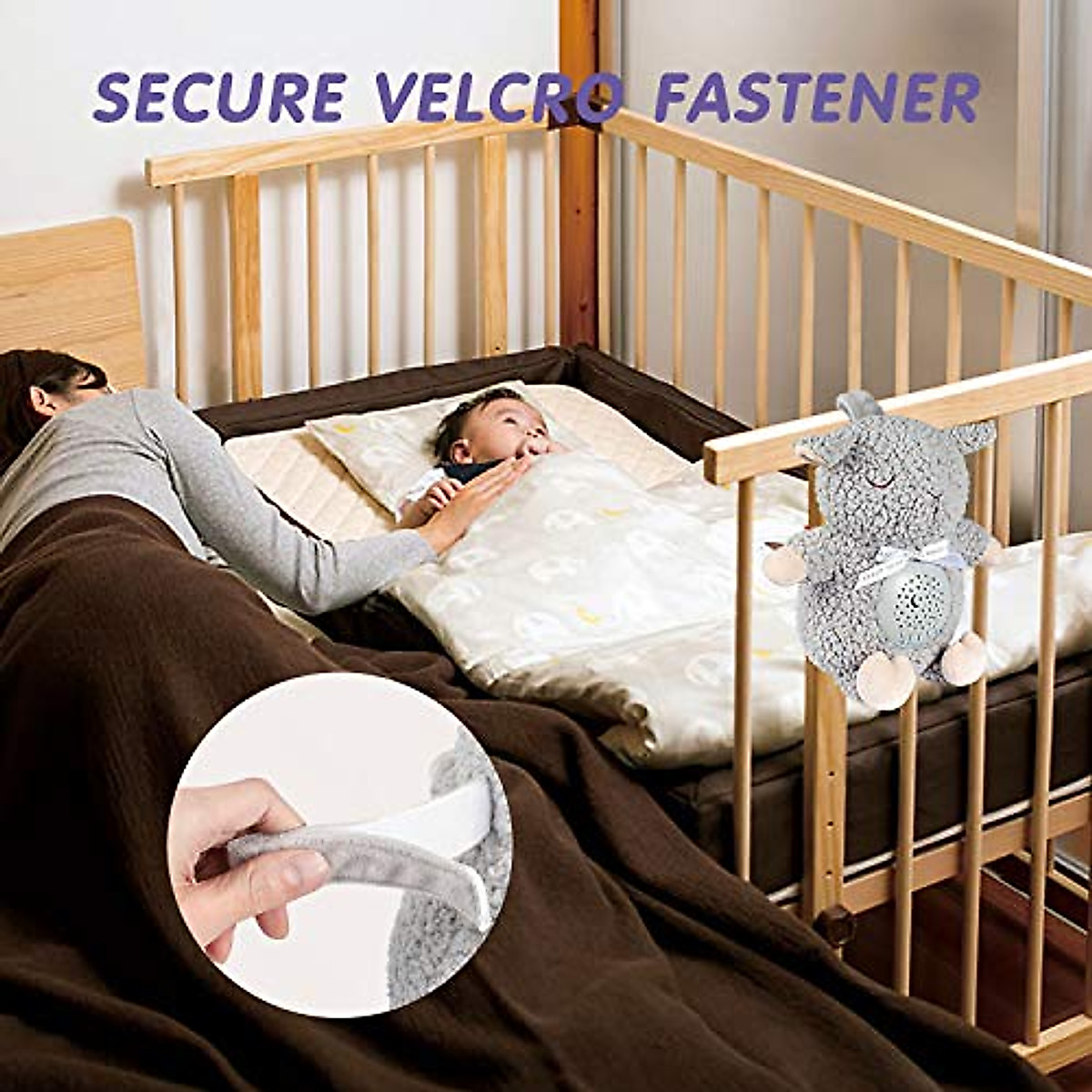 BEREST Baby Sleep Soother Sleepy Sheep, Mom's Heartbeat Lullabies & Shusher Baby Sound Machine, Nursery Decor Night Light Projector, Toddler Crib Sleeping Aid, Baby Shower Gifts Portable Sheep