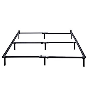 ZINUS Michelle Compack 9-Leg Support Bed Frame, for Box Spring and Mattress Set, Full, Black