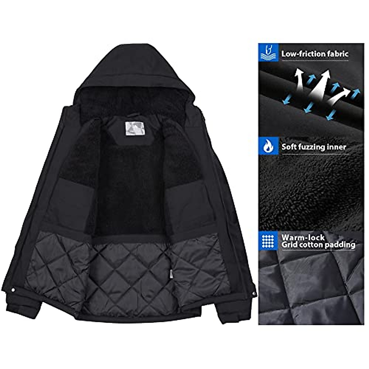 CAMEL CROWN Women's Waterproof Ski Jacket Winter Coat Windbreaker Fleece Inner Snow Hiking Outdoor