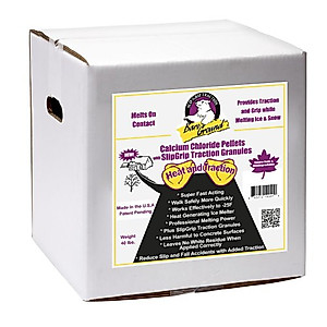 Bare Ground CCPSG-40 Calcium Chloride Snow and Ice Melt Pellets with Traction Granules, 40 lbs