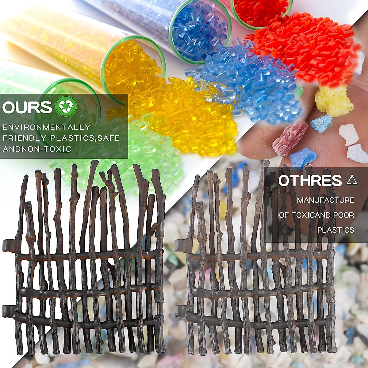 20PCS Corral Fence Toy Accessories Panel Set Farm Corral Fence with Gate Horse Paddock Barn Farm Animals for Toddlers Kids Preschool Educational Gift Sets