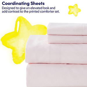 Kids Bedding Set Bed in a Bag for Boys and Girls Toddlers Printed Sheet Set and Comforter , Twin, Rainbow Unicorn