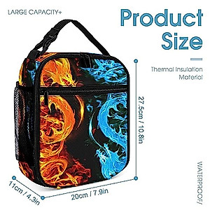 Ice & Fire Dragon Backpack, Stylish Laptop Bag Durable Dragon Daypack with Multiple Pockets, Classic Shoulders Backpack(Ice & Fire Dragon)