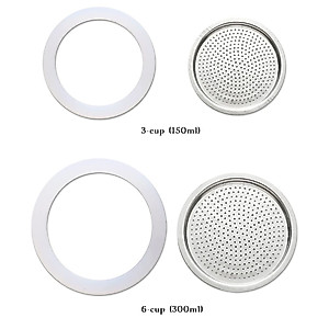 Adbzen Moka Pot Replacement Spare Coffee Espresso Filter Plate Gasket Seal Ring Food Grade Silicone for 6 cup Aluminium Stovetop Coffee Maker Pots (6-cup)