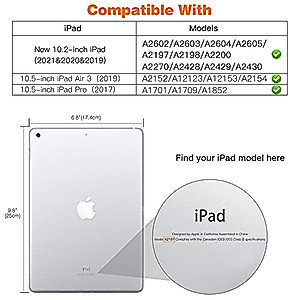 MoKo Case Fit New iPad 9th Generation 10.2" 2021/iPad 8th/7th Gen 10.2"/iPad Air (3rd Gen) 10.5" 2019/iPad Pro 10.5 2017, Kids Friendly EVA Shock Proof Handle Protective Stand Cover Case, Blue