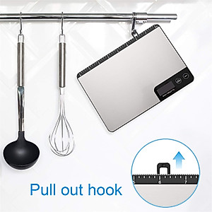 Amiloe MAX 33lb Kitchen Scale with Measure Length(8inch), Food Scales Digital Weight Grams and Oz with Shrink Hook, 6 Units, Tare Function, High Precision to 1g/0.1oz for Baking and Cooking