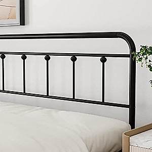 AOVSA 14 Inch California King Bed Frame with Headboard & Footboard, Heavy Duty Metal Platform Bed Frame, Mattress Foundation, Noise Free, Easy Assembly, No Box Spring Needed - Black/Cal King