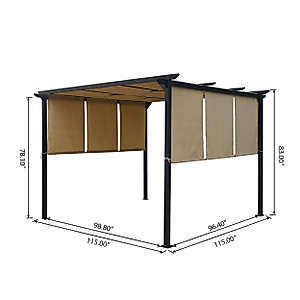 Christopher Knight Home Dione Outdoor Steel Framed 10' Gazebo, Beige/Brown