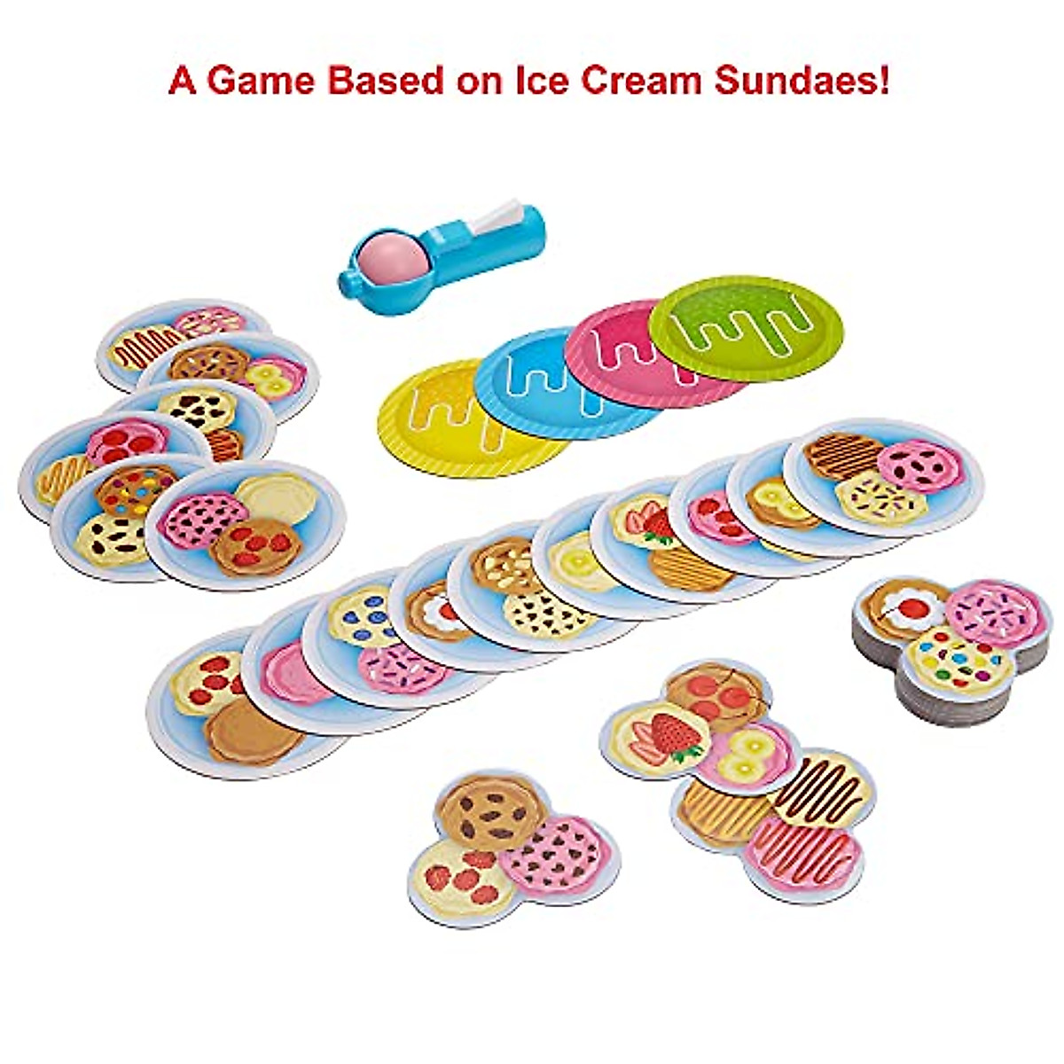Ice Cream Scoops of Fun Kids Fisher-Price Board Game with Cards, Cups & Ice Cream Scooper Spinner, Gift for Pre-School Kids Ages 3 Years & Older