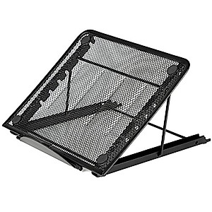 Youdepot Computer Stand,Laptop Stand for Desk Mesh Ventilated Adjustable Laptop Stand for Laptop / iPad / Tablet and More (Black)