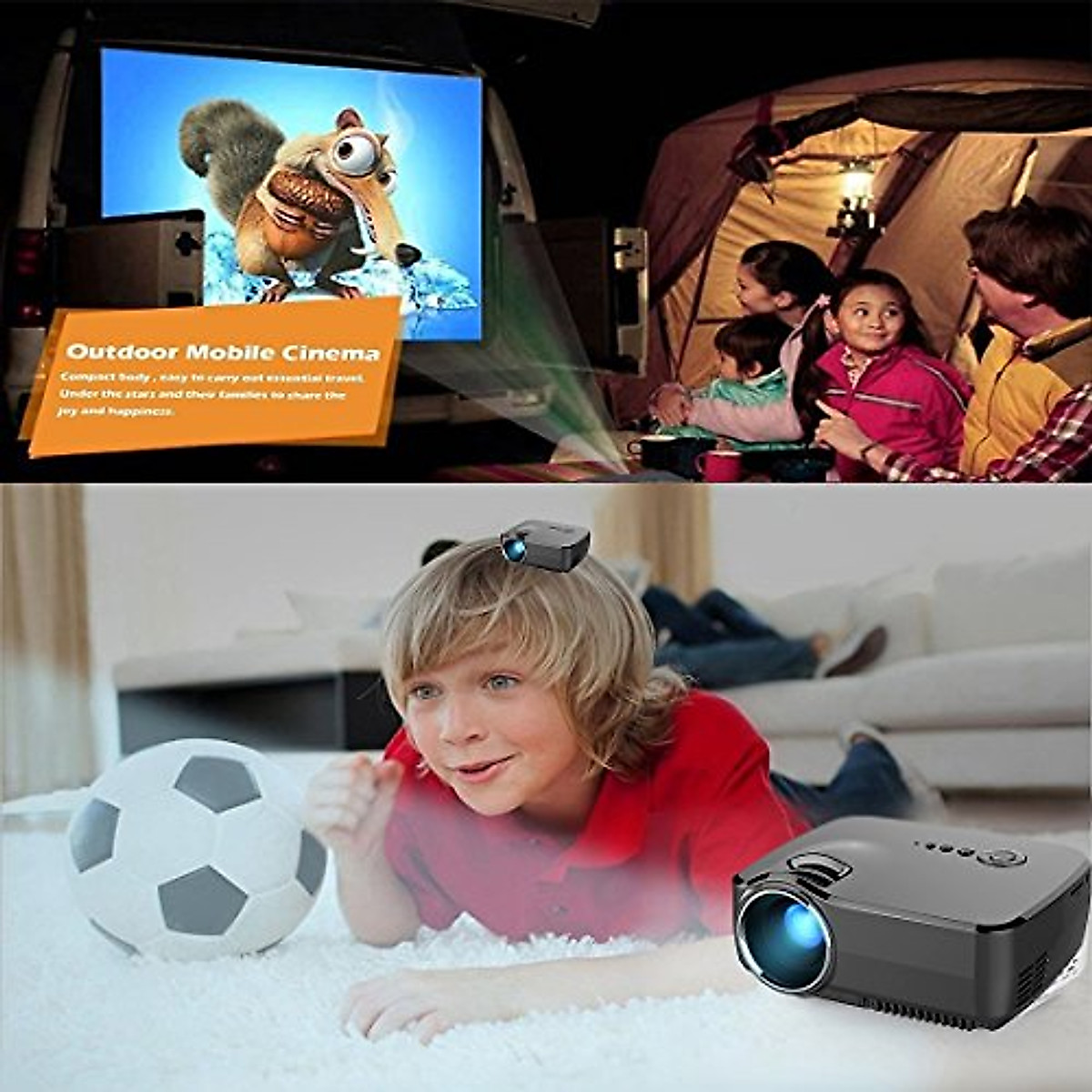 V2 LED LCD (WVGA) Mini Video Projector - International Version (No Warranty) - DIY Series - Black (FP8048V2-IV5)