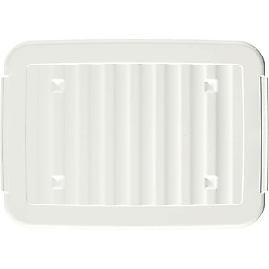 Cetomo 55L*6 Plastic Storage Box,White, Tote box,Organizing Container with Durable Lid and Secure Latching Buckles, Stackable and Nestable, 6Pack, with Buckle