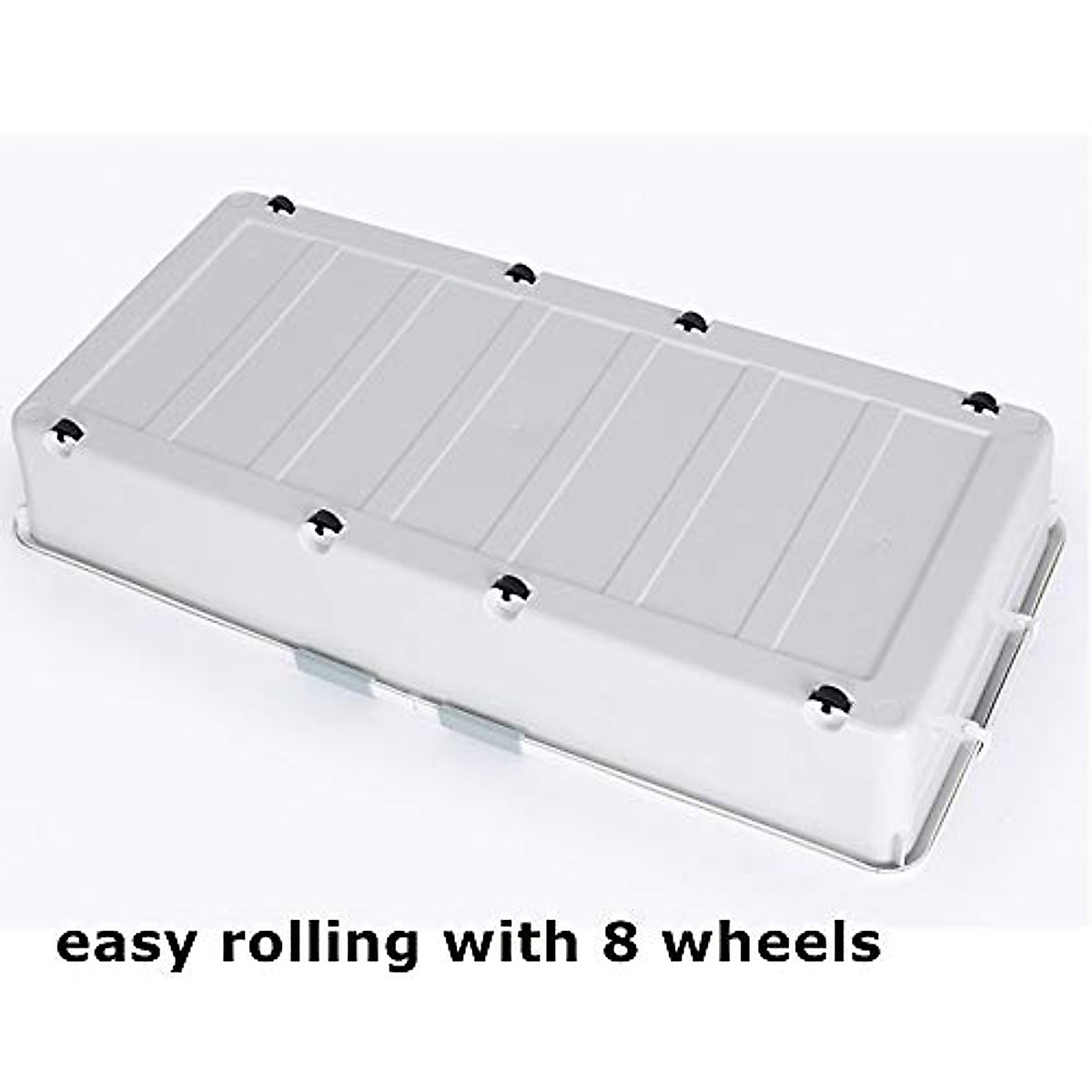 3 Pack Large Rolling Under Bed Storage Bin With Wheels, Sliding Underbed Plastic Containers With Lid Open From Both Sides. 37 x 19 x 7.3 inches