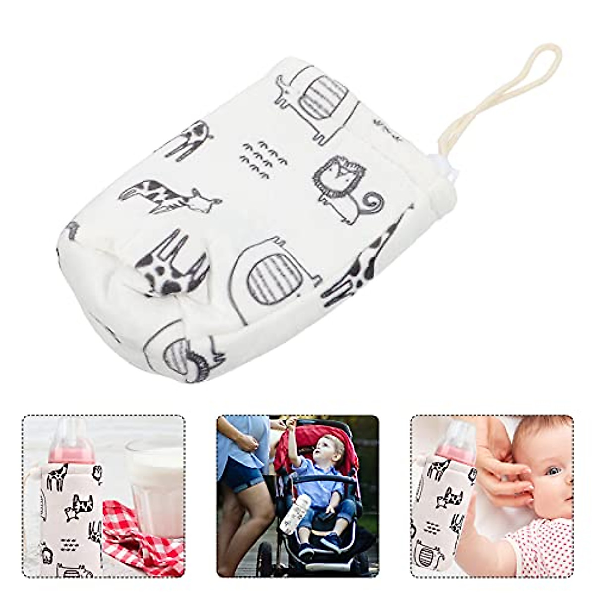 Baby Bottle Insulator Sleeve with String Warm Baby Bottle Cover Glass Nursing Bottle Feeder Bottle Warm Holder Pouch Infant