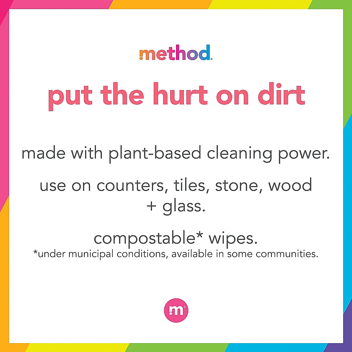 Method All-Purpose Cleaning Wipes, Pink Grapefruit, Multi-Surface, Compostable, 70 Count (Pack of 1)