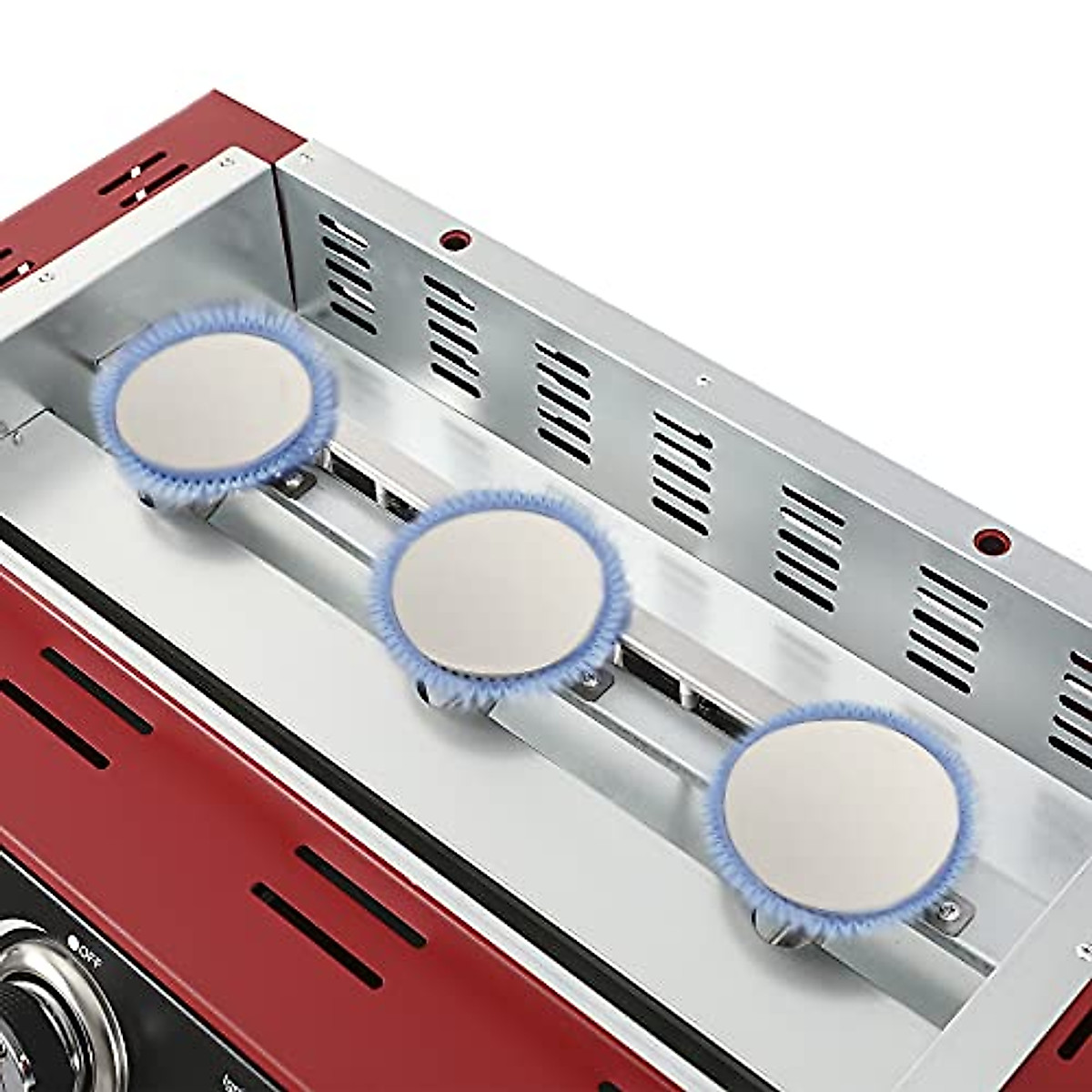 Royal Gourmet PD1301R Portable 24-Inch 3-Burner Table Top Gas Grill Griddle with Cover, 25,500 BTUs, Outdoor Cooking Camping or Tailgating, Red