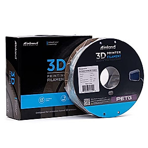 Inland 1.75mm Blue PETG 3D Printer Filament, Dimensional Accuracy +/- 0.03 mm - 1kg Cardboard Spool (2.2 lbs) - 3D Printing PETG Filament