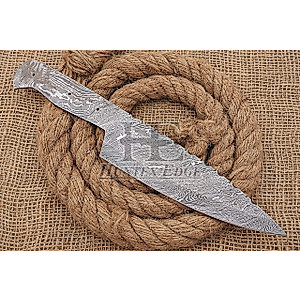 HUNTEX Unique Custom Handmade Hand-Forged Twist Pattern Damascus Steel 12 Inch Long Full Tang Razor Sharp Hunting Kitchen Blank Blade Knife