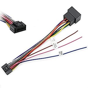 Fiegromech 16 Pin Car Radio Wiring Harness Cable with ISO Socket Replacement for VW/Jetta/Passat Stereo Power Speaker Adapter