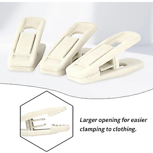 Velvet Hangers Clips, 20 Pack Beige Pants Velvet Clips, Clothes Hanger Clip Strong Finger Flocked Clips Fit for Ivory Velvet Hangers