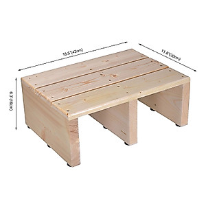 Wooden Step Stool with 400 LBS Loading Capacity, Bed Steps for High Beds for Adults Kids, Wood Step Stool Indoor&Outdoor, Step Stools for Adults for Bedroom, Kitchen, Bathroom, Doorway, Car by ECROCY