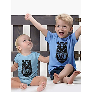Big Brother Bear Shirt Baby Boy Girl Infant Bodysuit Siblings Matching Outfits Toddler California Blue 2T / Baby Aqua 6M (3-6M)
