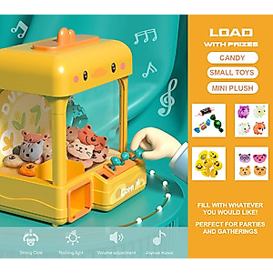 cxjoigxi Large Claw Machine for Kids Adults with Prizes, Adjustable Sound & Light, 2 Power Modes, Candy Mini Vending Crane Machines, Electronic Arcade Game Dispenser Toy for Girls Boys Gift - Duck