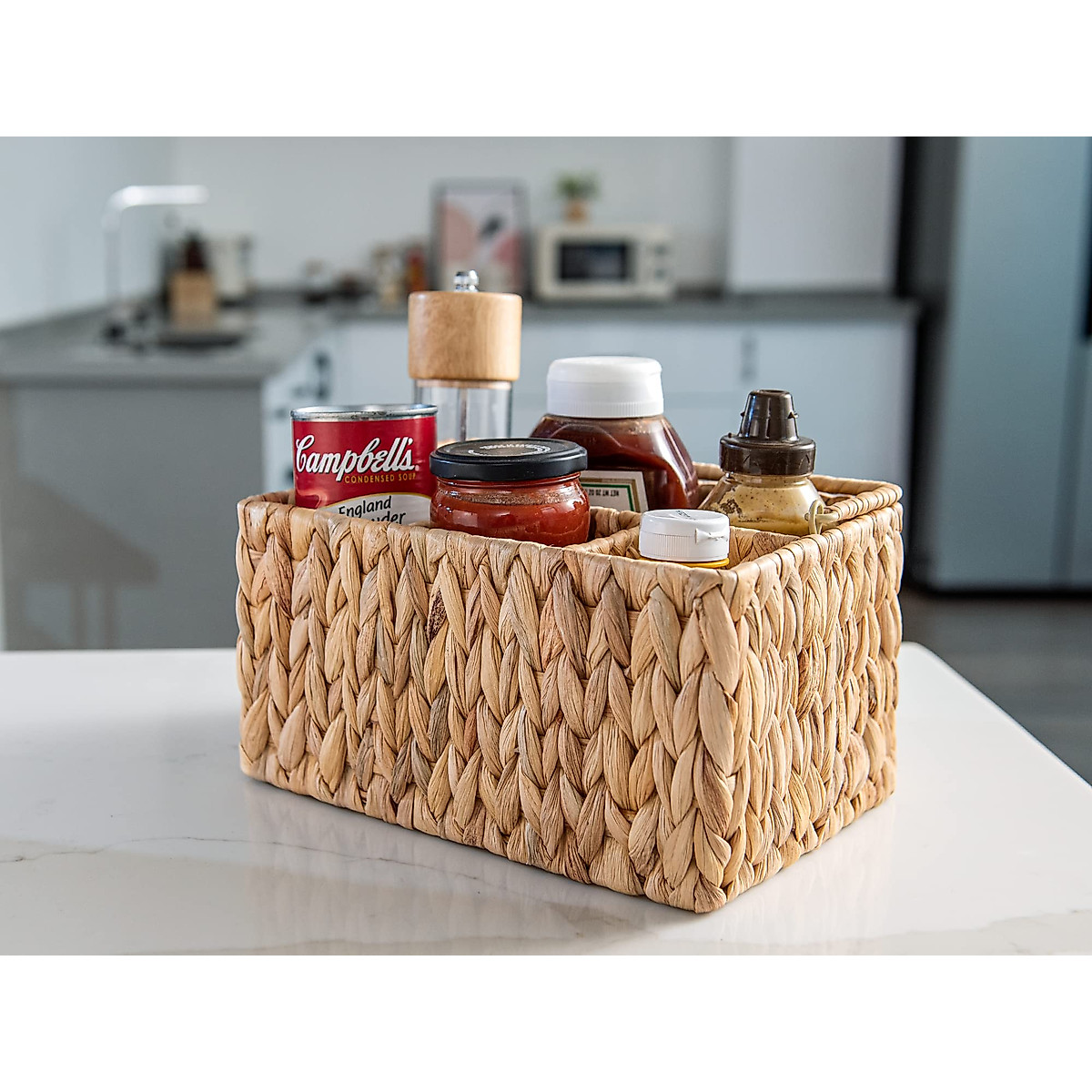 StorageWorks Small Wicker Baskets Wicker Flatware Organizer