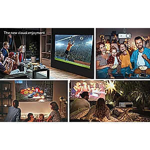 COOAU WiFi Bluetooth Projector HD 1080p Compact Portable Projector, 220ANSI Dolby Sound Support Movie Projector for Outdoor Indoor Home Theater Compatible TV Stick, HDMI, Phone, Laptop, DVD, Ceiling