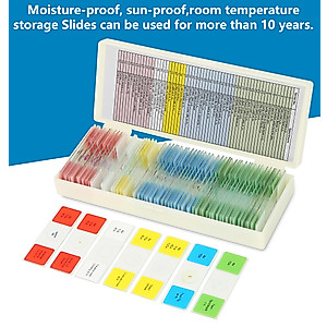Microscope Slides for Kids Ages 8+, 60 Prepared Microscope Slides with Specimens of Animals Plants Microbe Cells and Histology Anatomy, Customized Prepared Slides for 3rd-8th Grade Kids Students