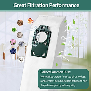 6 Pack Replacement HEPA RLH-6 Vacuum Bags for Riccar SupraLite R10S R10D R10O R10SAND Freedom R10S R10D S10P S10SAND Upright Vacuums Cleaner Replace Part RLH6 SLH6