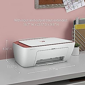 HP DeskJet 2700 Series Wireless Inkjet Color All-in-One Printer - Print Copy Scan Fax - Mobile Printing - WiFi USB Connectivity - Up to 7 ISO PPM - Up to 4800 x 1200 DPI - Cinnamon (Renewed)