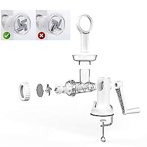 LHS Manual Meat Grinder, Heavy Duty Meat Mincer Sausage Stuffer, 3-in-1 Hand Grinder with Stainless Steel Blades for Meat, Sausage, Cookies, Easy to Clean