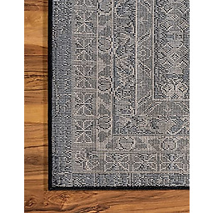 Rugs.com Heris Collection Rug – 9' x 12' Black Medium Rug Perfect for Living Rooms, Large Dining Rooms, Open Floorplans