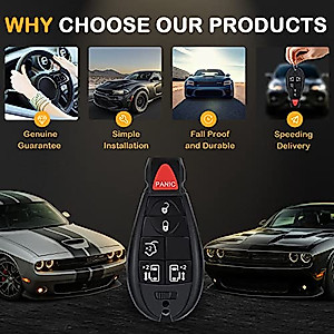 Key Fob Keyless Entry Remote for Chrysler Town & Country for Dodge Grand Caravan for V-olkswagen Routan 2008-2018 M3N5WY783X IYZ-C01C 05026453AC 05026453AD 05026453AE 433MHZ -1Pcs