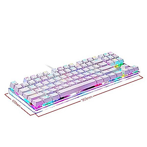 QHH Mechanical Gaming Keyboard RGB LED Rainbow Backlit Wired Keyboard with Red Switches for PC/Gamer, Typist