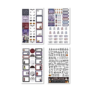 Rongrong Halloween Theme Sticker Book for Planners, Calendars, Journals and Projects – Premium Quality Hand Drawn Perfect for Adding Hocus Pocus to your schedule – Scrapbook Accessories – 24 Sheets