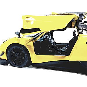 KiNSMART 2016 Pagani Huayra BC Yellow 5" 1:38 Scale Die Cast Metal Model Toy Car w/Pullback Action