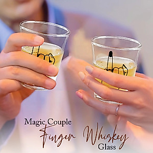 comfit Engagement Gifts for Couples - Fiance Fiancee Engagement Gift Wine Whiskey Glass, Engaged Gifts for Boyfriend,Girlfriend,Couples Newly Engaged