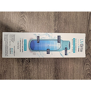 UVBRITE Go Self-Cleaning UV Water Bottle - 18.6 oz Insulated Stainless-Steel Rechargeable & Reusable Purifying Bottle - Sterilization & Travel-Friendly - BPA Free - Leakproof with Safety Lock (Cyan)