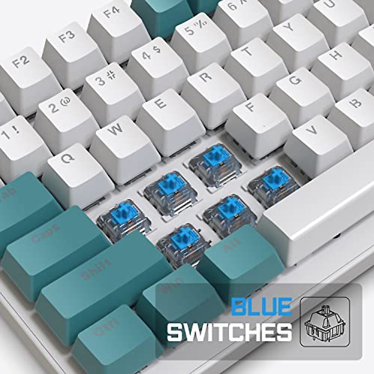 K3-95% Wired Gaming Keyboard and ultra-light honeycomb mouse with Coiled Usb C Cable，Clicky Blue Switch LIGHTSYNC RGB Chroma Backlit TKL 98 key 4 in 1 Gaming Bundle Retro Metal Panel for PC/Mac