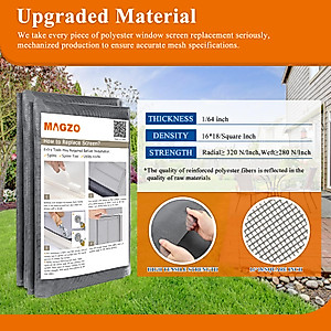 2PACK MAGZO Window Screen and Screen Door Replacement Mesh, 48" W x 99" L, Upgraded Polyester, Net Netting Curtain Wire Repair for Camper/Sliding Glass/Patio/French/Balcony/Back Windows Doors, Grey