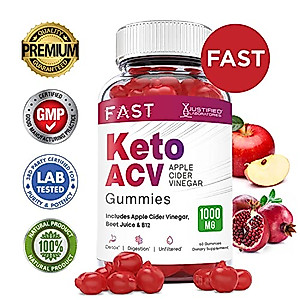 Justified Laboratories Fast Keto ACV Gummies 1000MG with Pomegranate Juice Beet Root B12 60 Gummys